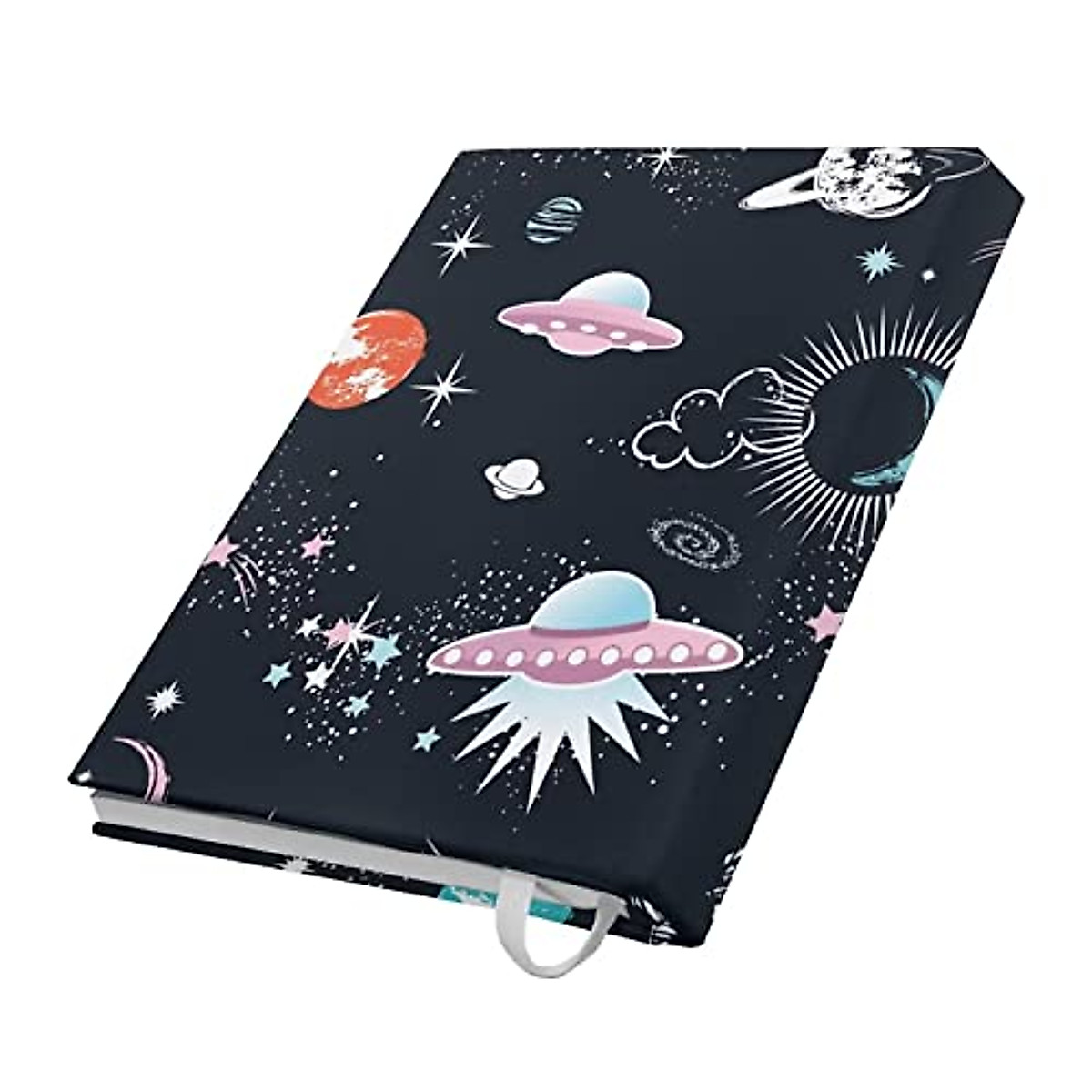 Flashideas Spacecraft Book Protector for Paperbacks Durable Premium Fabric Checkbook Cover for Women and Men Portable Textbook Cover Gift for Classmate Friend BFF