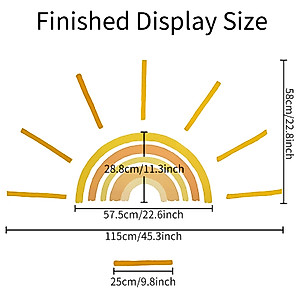 ECam Rainbow Bohemian Wall Decals, PVC, Reusable, Waterproof, for Kids Nursery, Playroom, Bedroom Decor