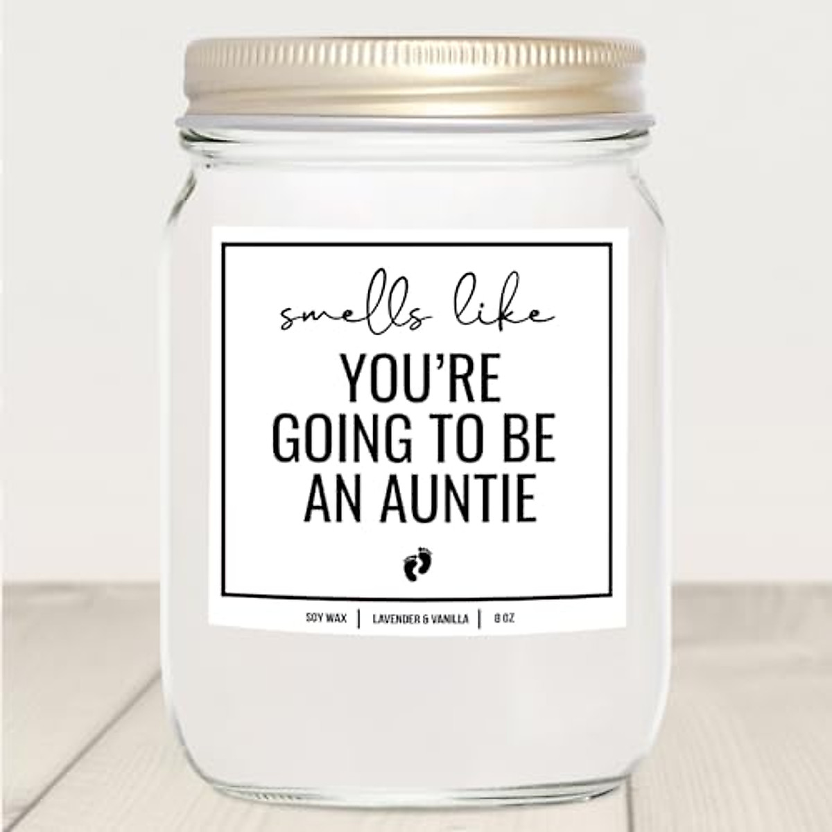 YouNique Designs Pregnancy Announcement for Aunt, Sister, Auntie 8 oz Candle - Aunt Pregnancy Announcement Gift - Smells Like Youre Going to be an Aunt Candle - New Aunt Gifts (Lavender & Vanilla)