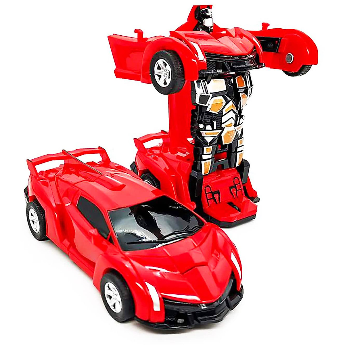 FQDVM Transformers Robot Car 2 in 1 Best Toys for 3 4 5 6 7 8 Year Old Kids， Christmas Birthday Gifts for 3-12 Year Old Boys Girls(Red)