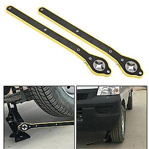 Auto Labor-Saving Jack Ratchet Wrench, Universal 360 Degree Swivel Tire, Pair 13.4in Car Jack Ratchet Wrench Labor Saving Tire Wheel Lug Wrench Repair Tool for Cars SUVs Trucks