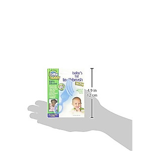 Brilliant Oral Care Baby’s First Toothbrush, Smooth Silicone Bristles Gently Clean Tender Teeth and Gums, for Ages 4+ Months, Blue, 1 Pack