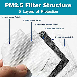 50 PCS PM 2.5 Filters Activated Carbon Filter Replaceable (50 pcs)