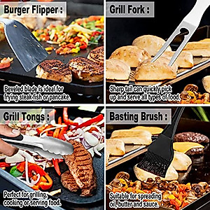 DY DECENT FAMILY Griddle Accessories Kit, Upgrade 30Pcs Griddle Tools Set for Blackstone, Flat Top Grill Accessories with Melting Domes, Grill Spatula, Scraper, Burger Press for Indoor/Outdoor Cooking