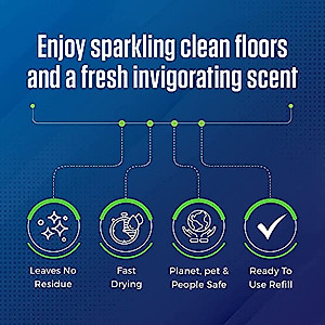 Hard Surface Liquid Floor Cleaner Solution Mist & Mop Ready-To-Use for Marble, Stone, Granite, Tile, Vinyl, Laminate, Linoleum - Multi-use - Safe, Gentle, & Natural - Removes Dirt, Stains, & Odors - Lemongrass Scent, 1 Gallon (128 oz.)