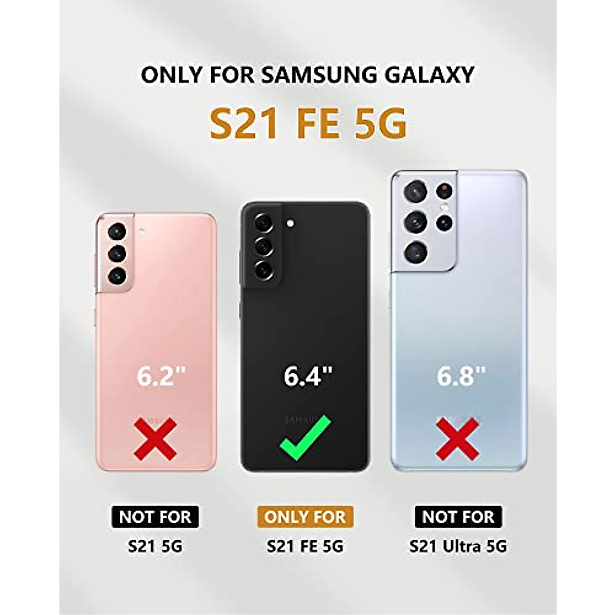 WTYOO for Samsung Galaxy S21 FE Case: Military Grade Drop Proof Protection Mobile Cover with Kickstand | Matte Textured Rugged Shockproof TPU | Protective Sturdy Phone Case for Galaxy S21 FE 5G