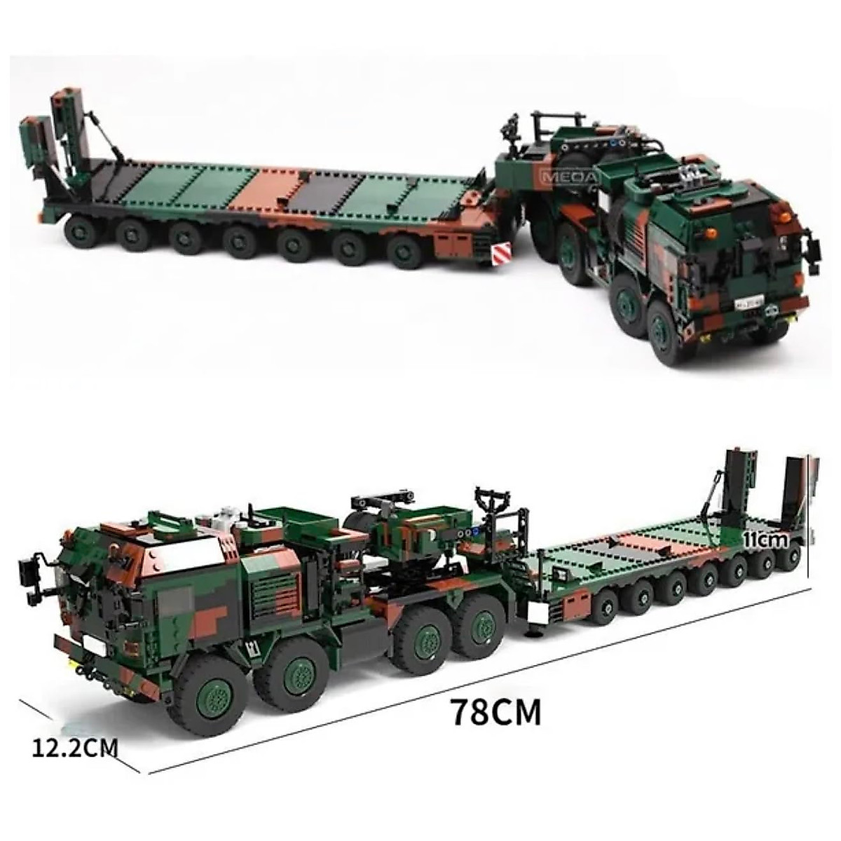 General Jim's Military Brick Building Set - German Army SLT Mammut Tank Vehicle Transporter Truck Building Blocks Model for History Enthusiast, Teens and Adults