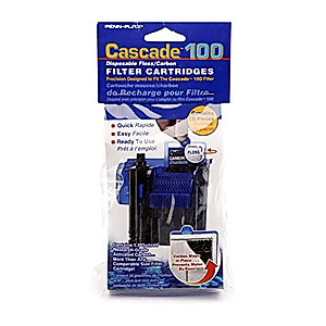 Penn-Plax Cascade 100 Hang-On Filter Replacement Media Cartridge – Disposable Poly Fiber Floss and Activated Carbon – 3 Pack