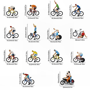Evemodel P8722 Model Cycling Scene HO Scale 1:87 Cyclist Photographer 15 Poses Bike Motorcycle