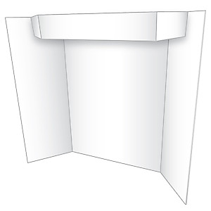 Eco Brites 27367 Too Cool Tri-Fold Poster Board, 24 X 36, White/White