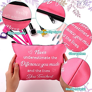 Suttmin 18 Pcs Employee Appreciation Stainless Steel Tumbler 20 oz with Makeup Cosmetic Bags Keychains Thank You Gifts Sets Bulk for Teachers Inspirational Gifts for Coworkers(Colorful, Simple)