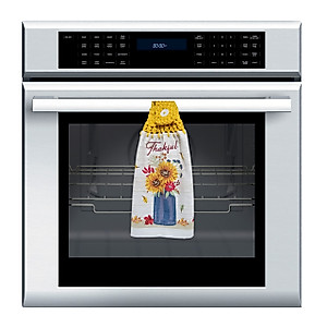 Crochet Top Kitchen Towel Thankful Sunflowers