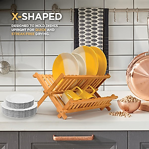 Bambüsi Bamboo Dish Drying Rack and Utensil Drying Caddy