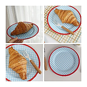 KOWMcp Dinner Plates Household Round Dinner Plate Dessert Fruit Food Storage Tray (Color : Red)