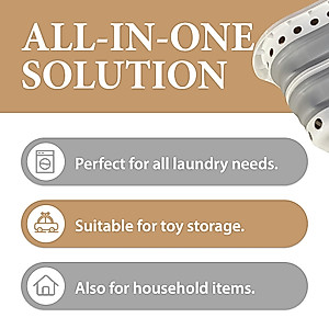 Southern Homewares Collapsible Laundry Basket, Hip Hugging Curve, Easy Grip Handles, Space-Saving, Durable, & Portable for Home, Outdoors, and Travel Use