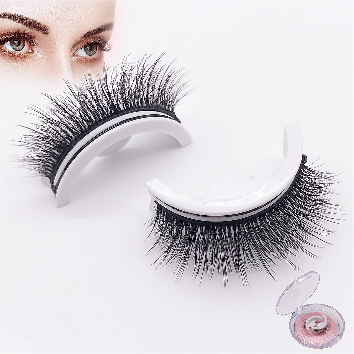 Banrlopu Eyelashes, Banrlopu Reusable Self Adhesive Eyelashes, 5 Pairs Glazyboo Self Adhesive Eyelashes, Upgrade Lash Buddy Self-Adhesive Eyelashes Natural for Women No Glue (5pairs#thick)