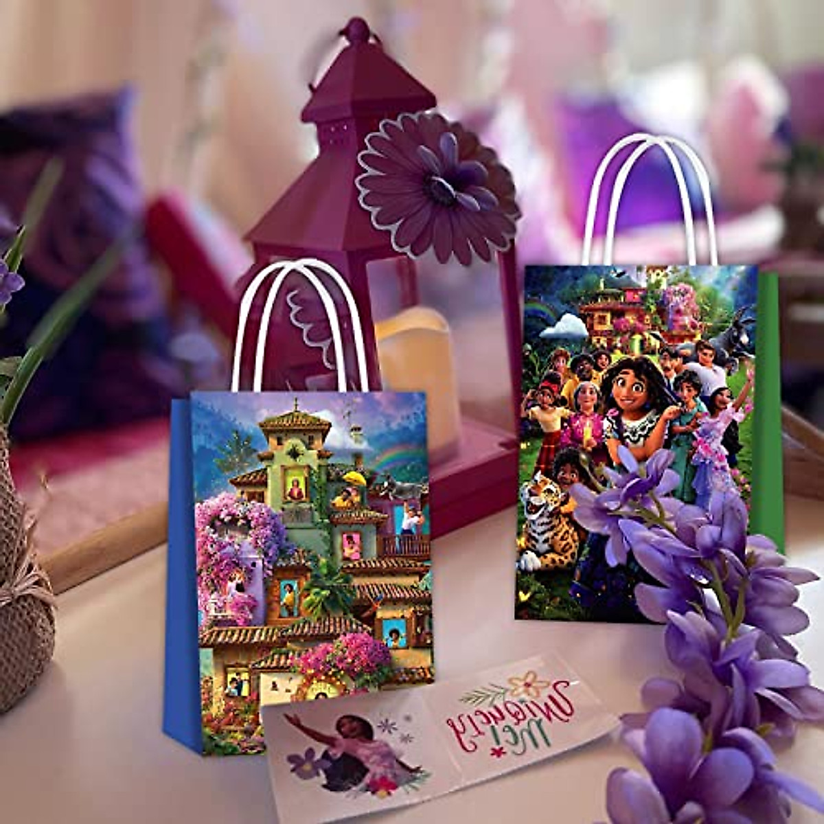 16 Packs of Magic House Paper Bag Theme Party Gift Bag Birthday Gift Bag Snack Candy Bag Childrens Party Supplies