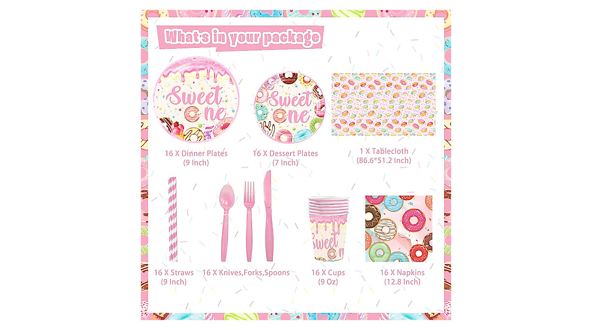 Sweet One Birthday Party Supplies for 2 Year Old Girls