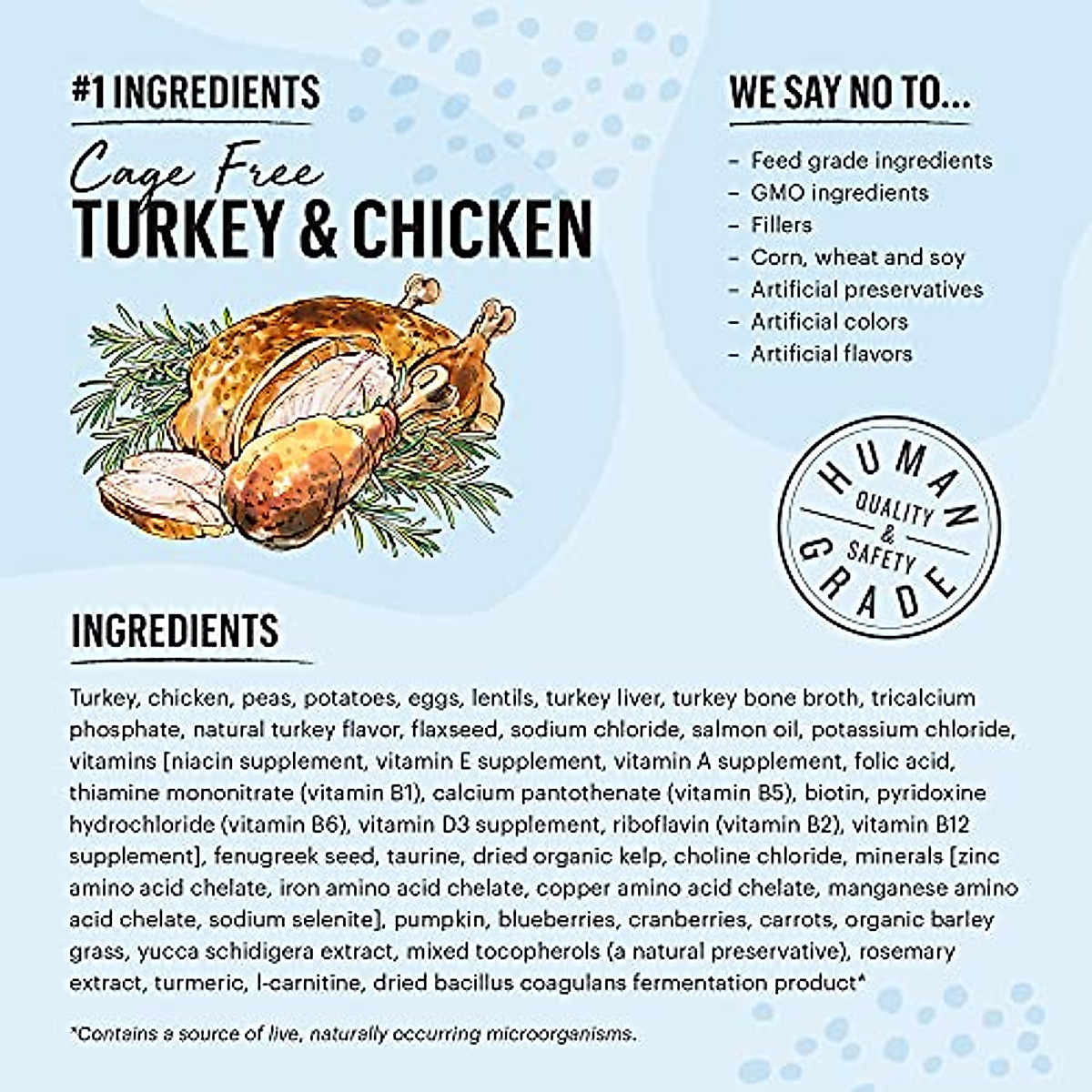 The Honest Kitchen Whole Food Clusters Grain Free Turkey & Chicken Dry Cat Food, 1 lb Bag
