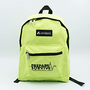 Emergency Preparedness Backpack for 2 Persons by PrepareSurvive (Lime)