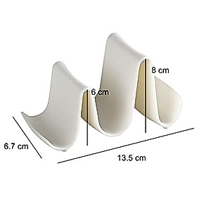 1 Piece Plastic Wavy-Shape Pot Lid Holder Stand Cooking Tools Storage Racks for Kitchen Cupboard Organizer Rack Holder (White)