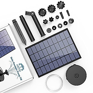AISITIN 7W Solar Fountain Pump Outdoor,DIY Solar Fountain Water Pump Kit with Multiple Nozzles, Stake and Water Pipe, Solar Powered Fountain Pump for Bird Bath, Garden, Pool and Other Outdoor Places