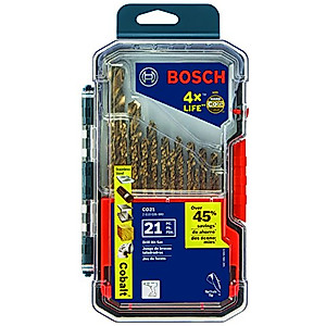 BOSCH CO21 21-Piece Cobalt Metal Drill Bit Set
