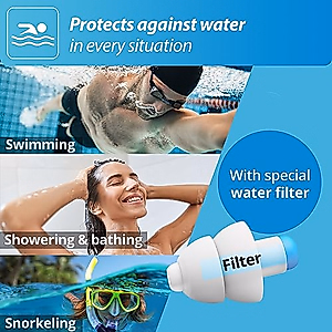 Alpine SwimSafe Adult Ear Plugs for Swimming - Ear Protection Against Water - Comfortable Waterproof Earplugs with Filter - Hyopoallergenic & Sustainable