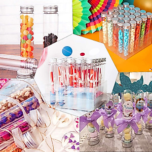 18 Pack 110 ML Plastic Test Tubes with Caps Clear Candy Tubes for Bath Salt Christmas Candy Storage Halloween Science Party Favors