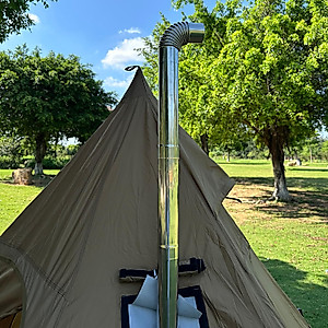 Elbow Pipe 2 PCS 90 Degree Chimney Stainless Steel Flue for Outdoor Camping Wood Stove Diameter 2.36"