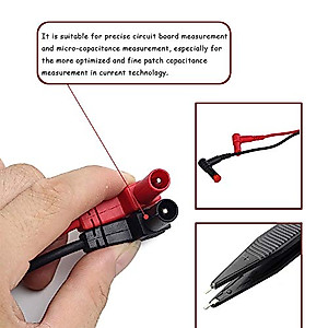 Comidox 2PCS SMD LCR Chip Test Clip Capacitance Inductor Resistance Test Clip Meter Lead Probe Multimeter Tweezer