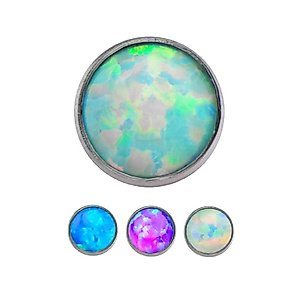 Pierced Owl Set of 3 Synthetic Opal Round Internally Threaded Titanium Dermal Anchor Tops (3mm)