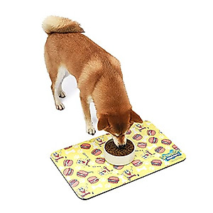 SpongeBob SquarePants for Pets Krabby Patty Dog Placemat | Non-Slip Bottom Silicone Leak Proof Dog Food Placemat for Food and Water , Multicolor, 19" x 12" (FF16939)