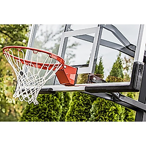 Silverback 54" In-Ground Height Adjustable Basketball System with Tempered Glass Backboard, Pro-Style Breakaway Rim, and Backboard Pad
