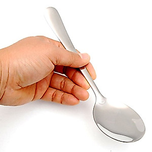 Hometeq (2 Pack) 8.5" Stainless Steel Flatware Serving Spoons for Buffet, Banquet, Party, Holiday Dinners Serving Spoon Set