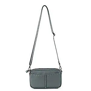 The Sak womens Cora Leather Crossbody, Dusty Blue, One Size US