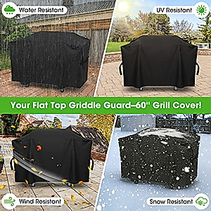Mightify Griddle Cover for Blackstone 28 inch ProSeries Grill, 60 inch Flat Top Grill Cover for Griddle with Hood Cover, Outdoor Heavy Duty Waterproof Griddle Cover with Sealed Seam, Black