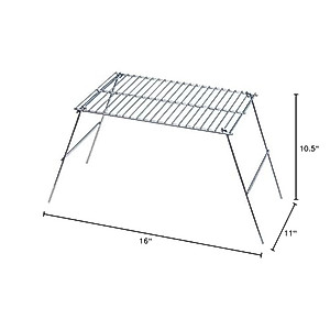 Rome 128 Pioneer Camp Grill, Chrome Plated Steel, 11-Inch x 16-Inch