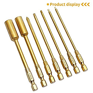 GoHobby Hex Head Allen Wrench Drill Bit Set 1.5mm 2.0mm 2.5mm 3.0mm Hex Nut Driver Bits for M4 M5 Lock Nuts Compatible with Electric Screwgun Power Drill RC Hobby Tools Kit
