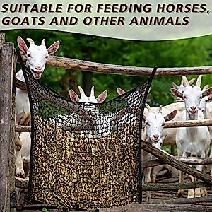 2 Pcs Slow Feed Hay Net Hay Feeder Hay Bags for Horses Goat Stall Trailer Horse Feeding Supplies (Black,35 x 31 Inch)