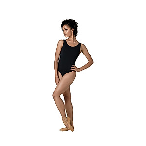 DanzNmotion by Danshuz Women's Strap Leotard (Black,Petite) 2403a