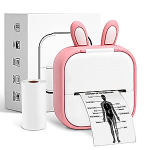 Memoking Mini Printer Sticker Maker T02 Thermal Photo Printer, Bluetooth Wireless Portable Phone Printer, Small Instant Pocket Printer, for Anatomy Picture, Children DIY, Pink