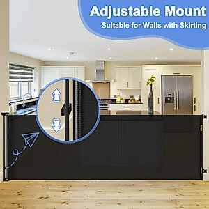 42" Tall X 115" Long Baby Gates Indoor Extra Long Baby Gates for Large Openings Extra Tall Retractable Dog Gates for The House Extra Wide Retractable Pet Gate Extra Large Baby Gate Extra Long Dog Gate