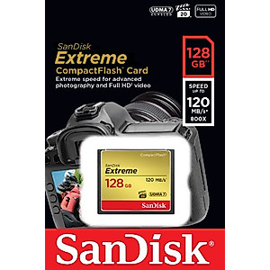 SanDisk Extreme 128GB CompactFlash Memory Card UDMA 7 Speed Up To 120MB/s- SDCFXS-128G-X46