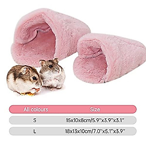 Soft Guinea Pig Nests, Cute Hamster Houses Warm Squirrel Sleeping Beds Small Animal Cotton Mats, Mini Pet Cages Winter Pet Accessories(S,Grey)