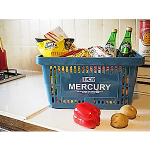 Mercury Shopping Cash Register Basket Storage Box Basket Interior Outdoor Camping Barbecue Market 42 x 29.2 x 22 cm White MEMABAWH