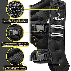 Philosophy Gym Weighted Workout Vest 8 LB, Strength Training Fitness Body Weight Vest