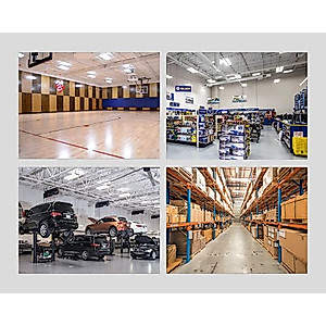 LeadLumens 4Pack 2ft 265w LED High Bay Shop Light,Dim 0-10V, 37100Lm-120277V- 5000K LED Shop Lights, Industrial Grade High Bays (2FT-265W/4Pack), White