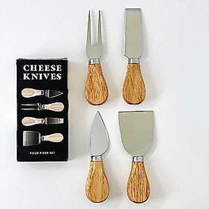 Charcuterie Board Set - Cheese Board and Knife Set - 4pc Cheese Knife Set - Cheese Boards Charcuterie Boards - Decorative Serving Trays Board for Charcuterie - Wood Charcuterie Boards