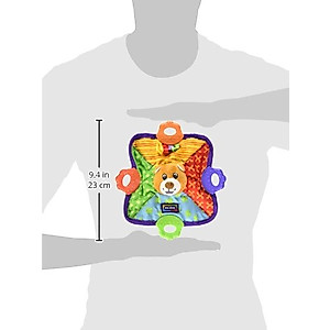 Nuby Teething Blankie Characters May Vary, Red/Yellow/Green/Orange/Blue, 1 Count